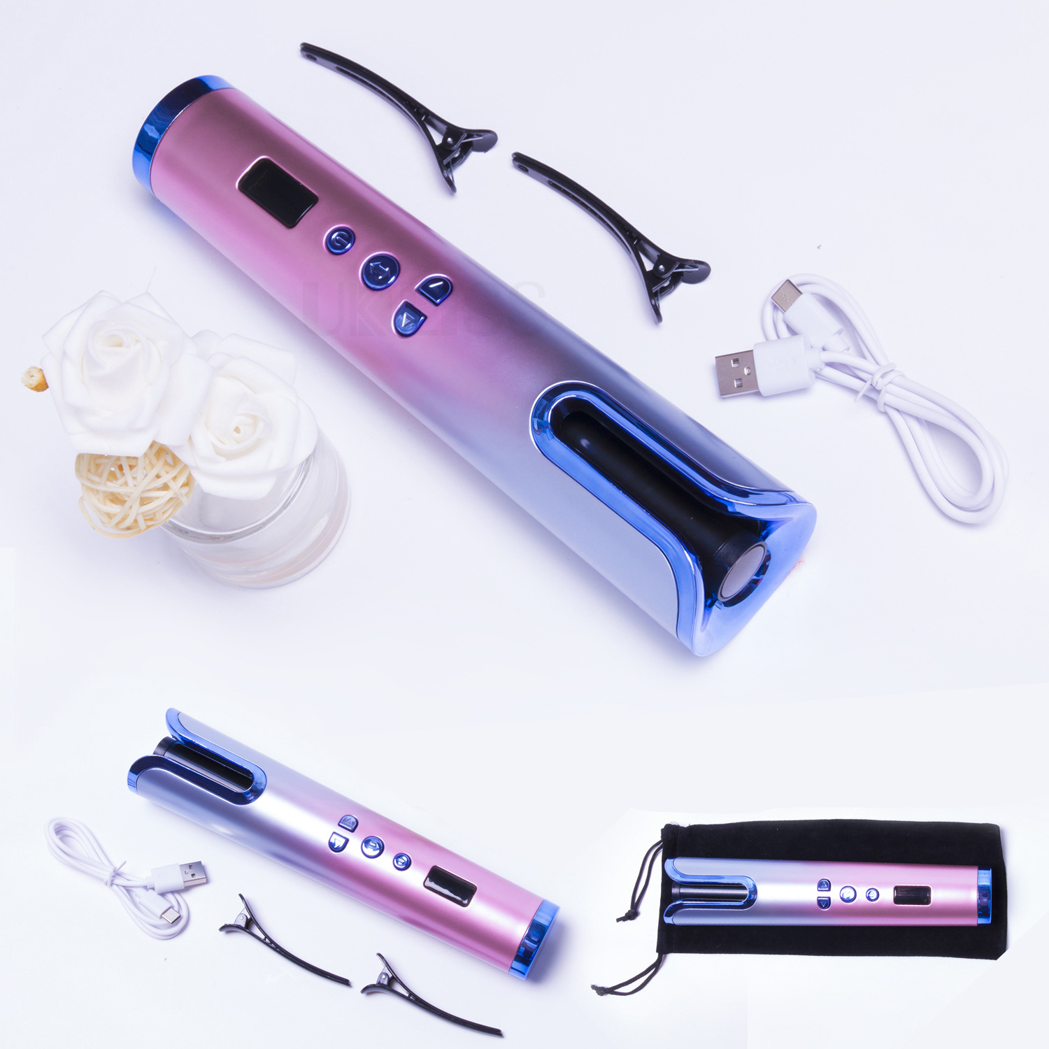 Newest Arrival Cordless Automatic Hair Curling Iron USB Wireless Hair ...