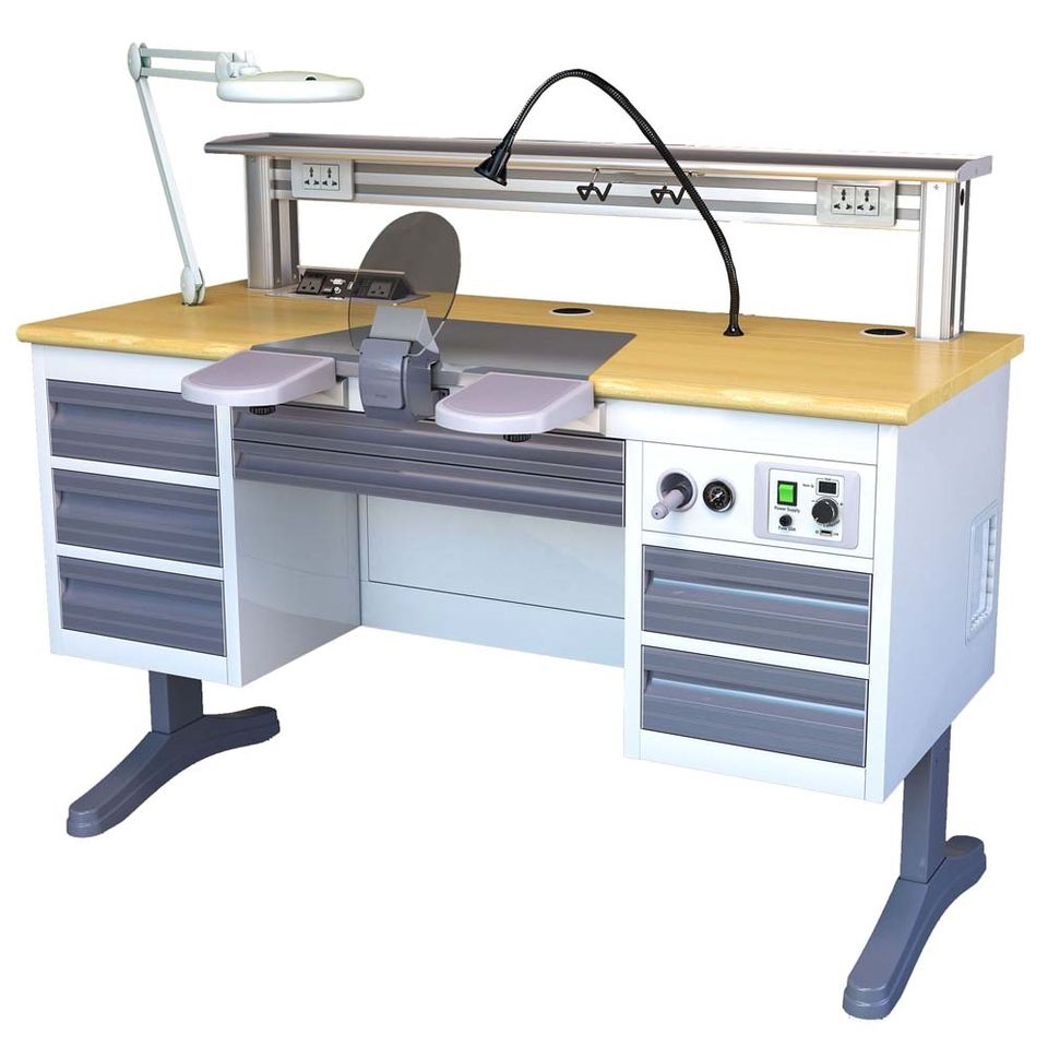 Corner Dental Lab Bench Workstation - Modern & Versatile