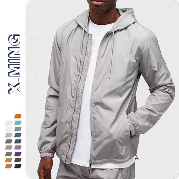 Factory custom waterproof windcheater track jacket blank outdoor full ...