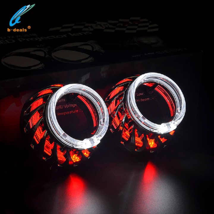 B-deals 2.5inch Bi Xenon Car Projector Lens With Dual Angel Eyes Halos ...