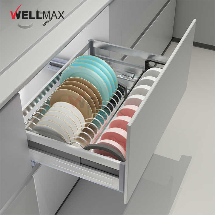 WELLMAX Kitchen Cabinet Organizer Unit Pull Out Drawer Basket Heavy ...