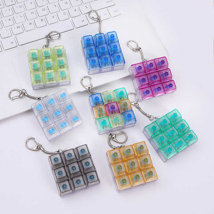 Keyboard Keychain Keycap Keycaps Keychain Fidget Clicker Custom Logo ...