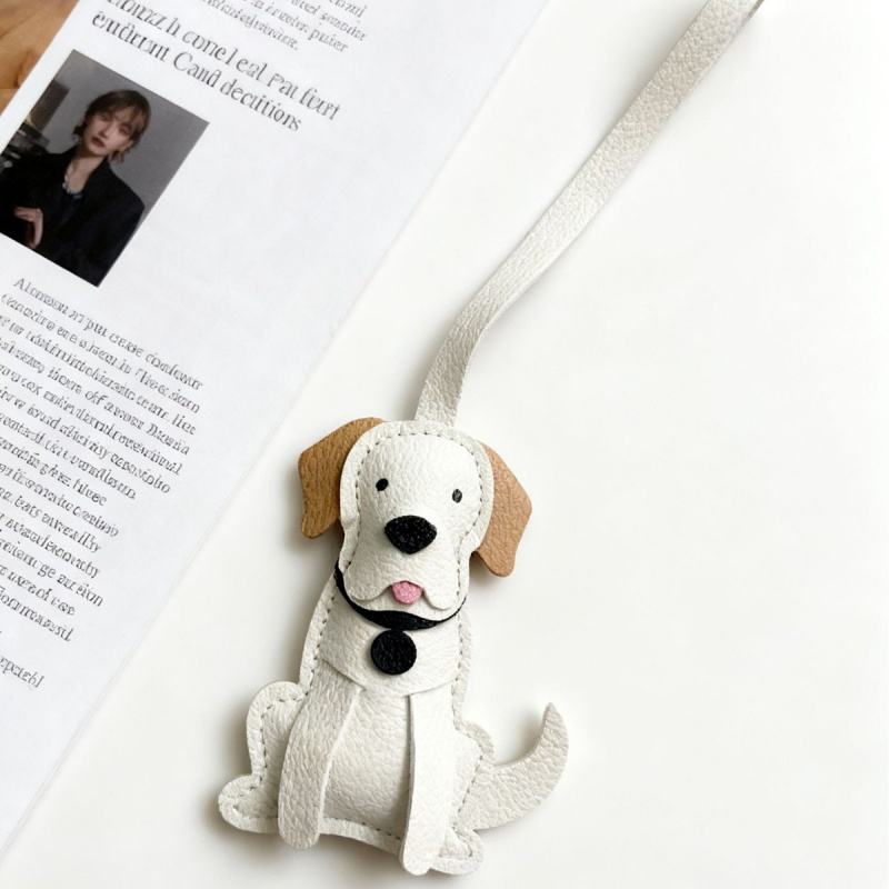 2026 Leather Dog Keychains Luxury Pet Labrador Retriever Bichon Puppy ...
