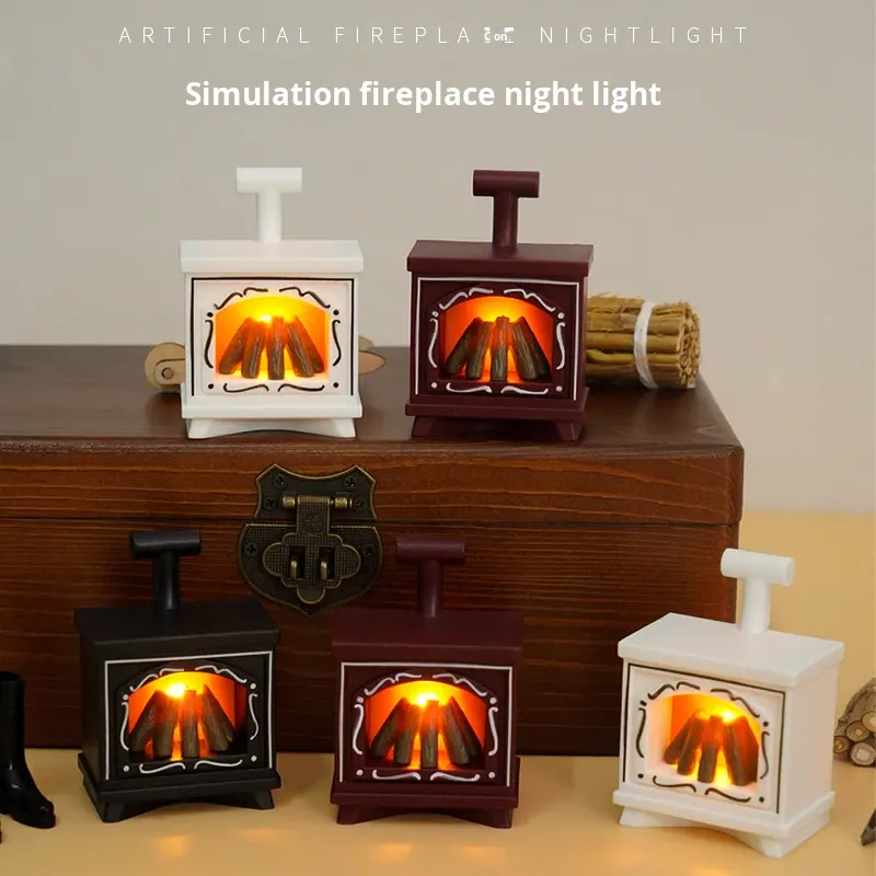 LED Retro Fireplace Candle Light Simulation Flame Decoration Atmosphere ...
