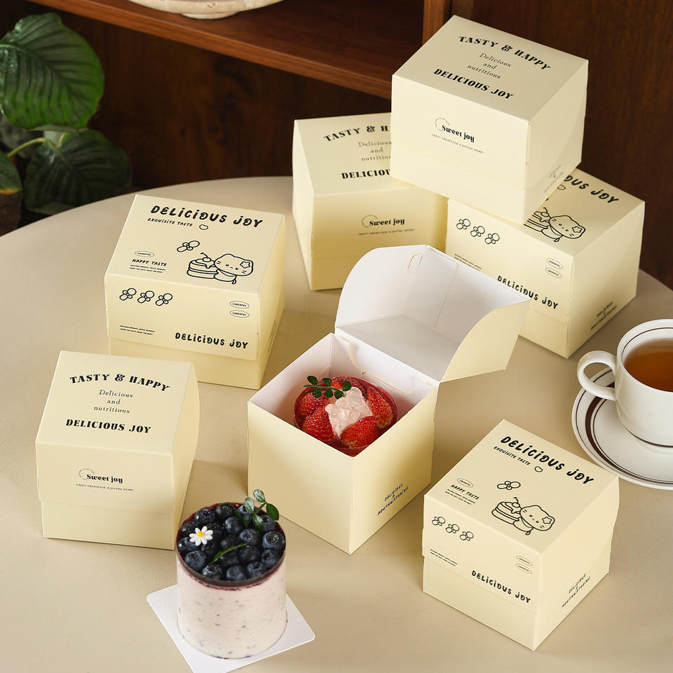 Mini Square Cake Packaging Box Cartoon Cat Pattern Silver Foil 2-inch/3 ...