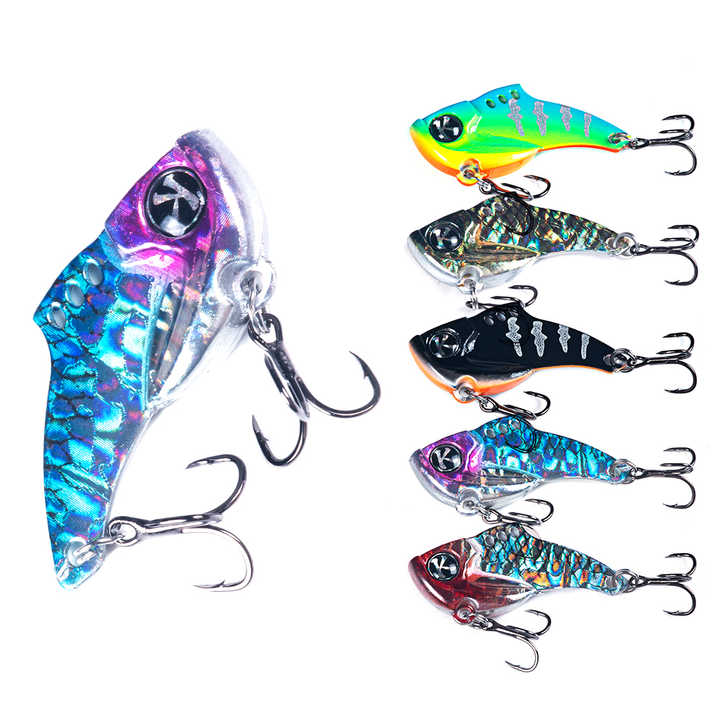 3.9cm-9g 12# Blood Hook Artificial Fishing ViB Mental Lure Fishing Set ...