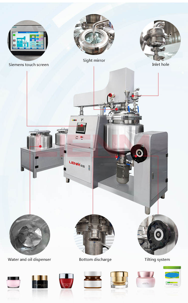 High-speed laboratory cream vacuum emulsifier 5L/20L/50L homogenizer ...