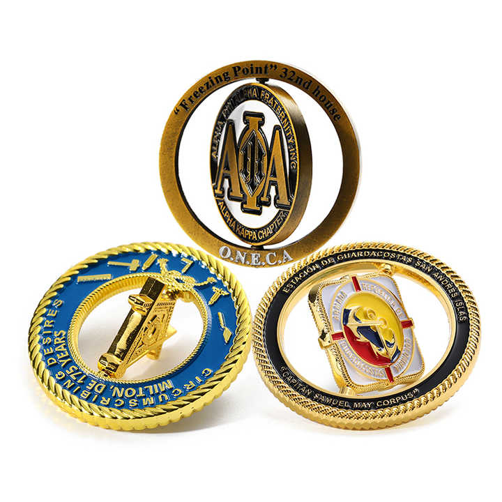 Factory Custom Challenge Coin Gold 360 Degree Rotatable Coins ...