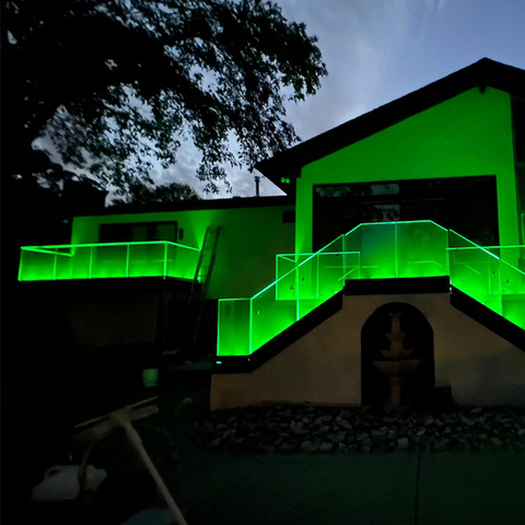 Deck Outdoor LED Glass Railing Frameless Aluminum U Channel