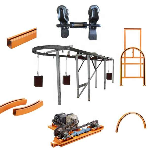 Overhead Manual Single Rail Conveyor System for Powder Coating