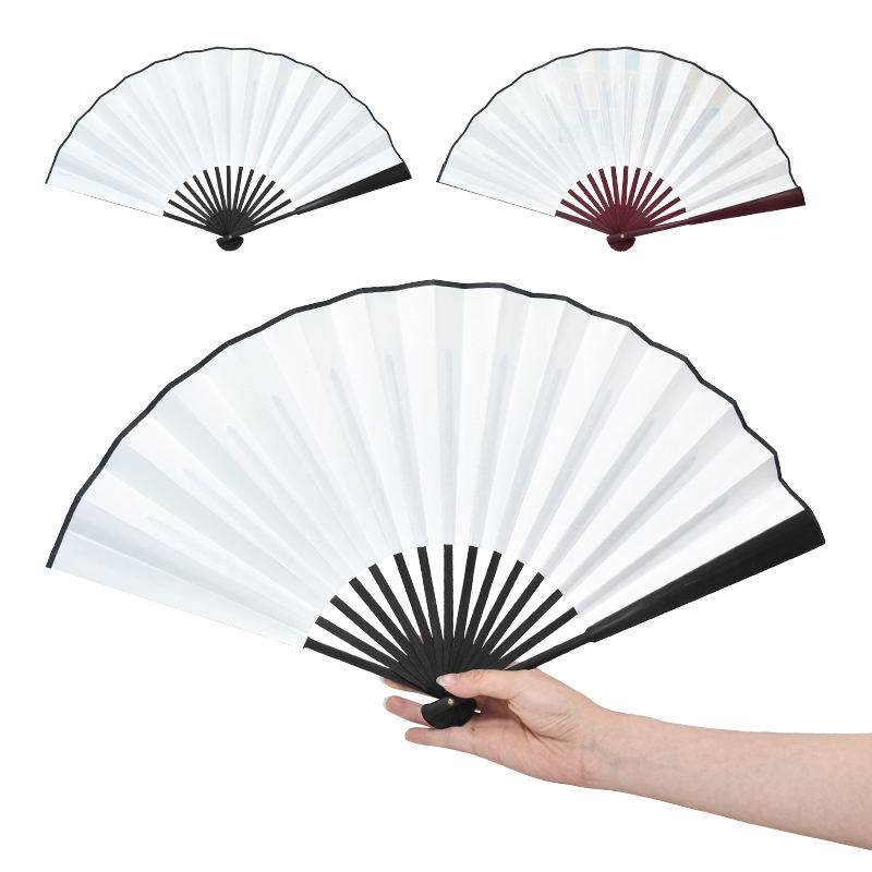 13 Inch 10 Inch Sublimation Blanks Folded Polyester Bamboo Fan Silk ...