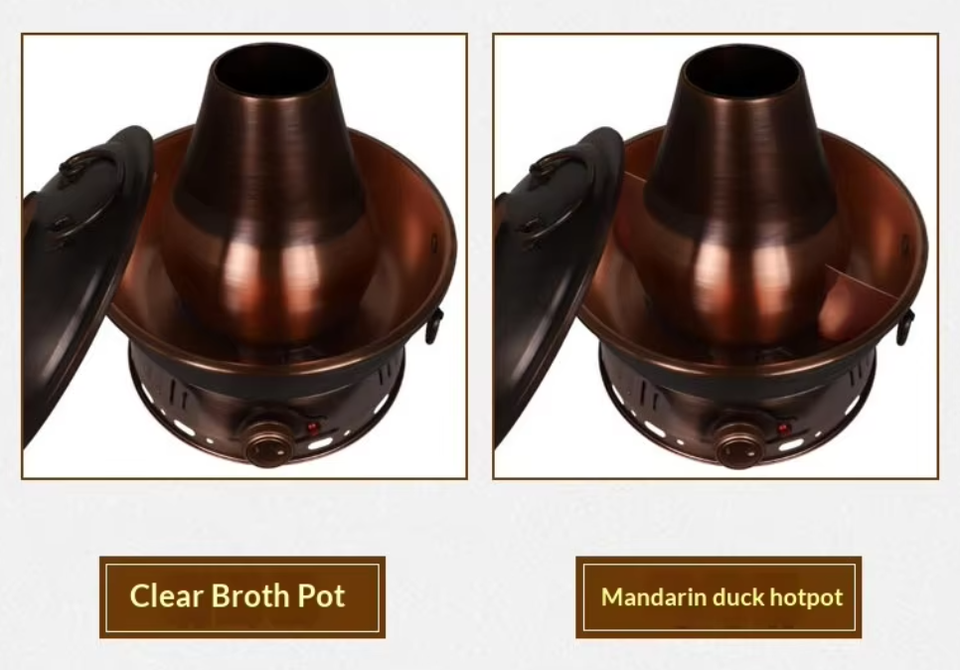 Pure Copper Chinese Design Hot Pot Split Electric Carbon Dual-purpose ...