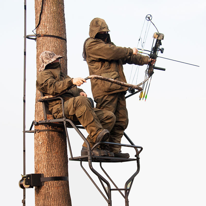 2 Person Tree Stand - Outdoor Steel Treestand for Hunting