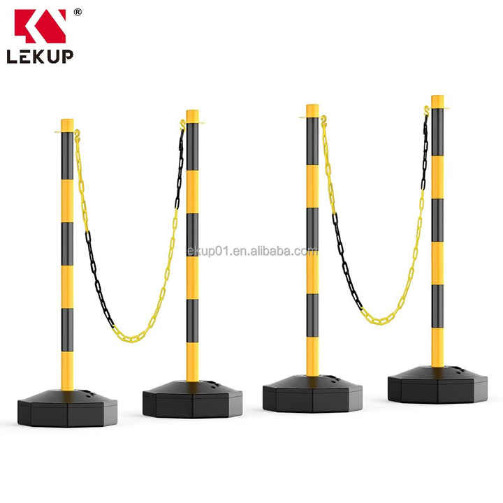 Black Yellow Crowd Control Welded Link Chain Safety Barrier Link Chain ...
