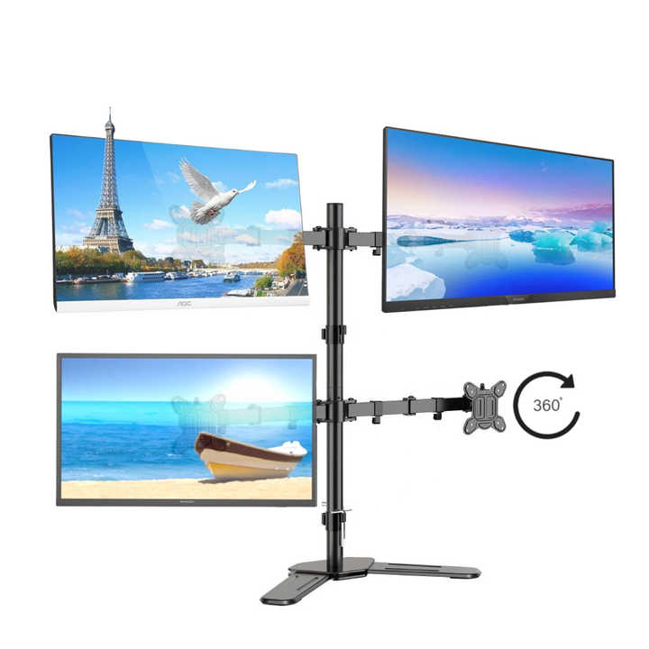 MT624 Triple Quad Monitor Stand for 15-27 Inch Screen Heavy Duty 10kg ...