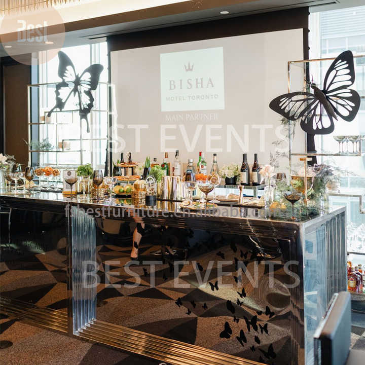 Bar Design Rectangle Stainless Steel Nightclub Bar Counter for Wedding ...
