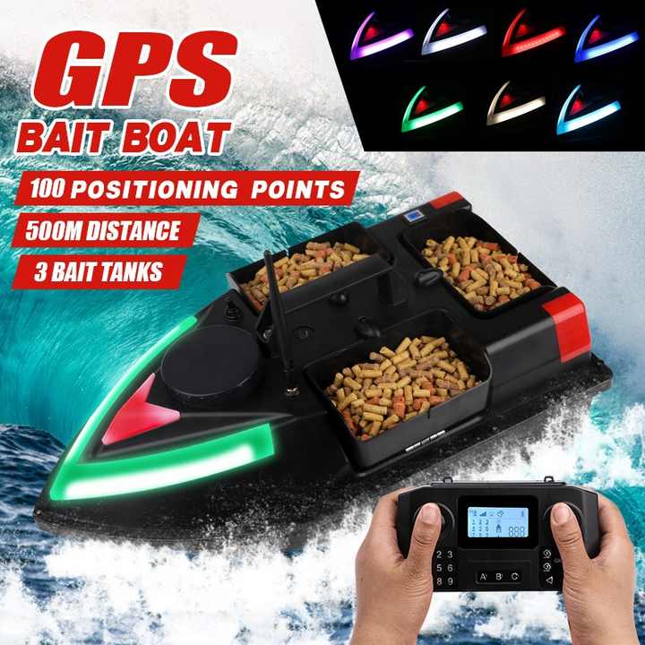 FISHGANG GPS RC Bait Boat - Dual Motor, 500m Control Range