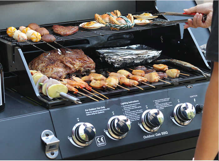 Outdoor Kitchen Gas BBQ Grill Trolley - Easy Assembly