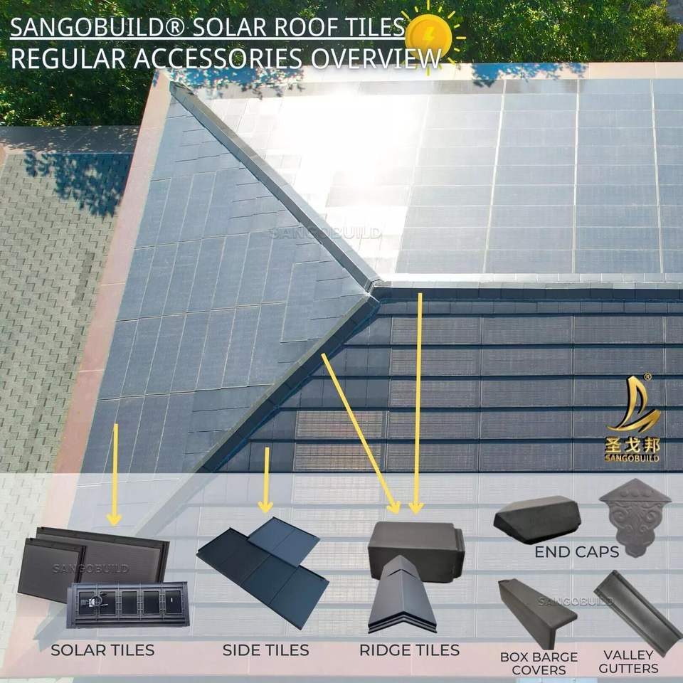 Monocrystalline Silicon Solar Roof Tiles - 38W Photovoltaic Solar Panel ...