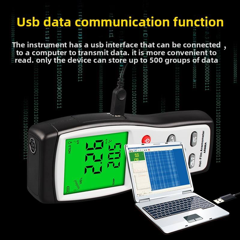Xima AR866A Thermal Handheld Air Volume Meter High Precision Wind Speed ...
