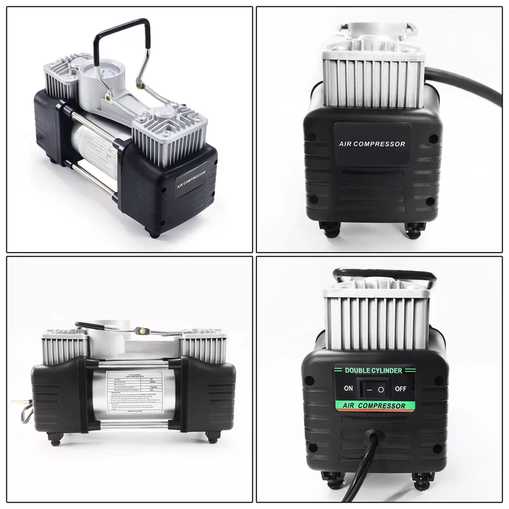 Double Cylinder Air Compressor Tire Inflator Portable Double Cylinder ...