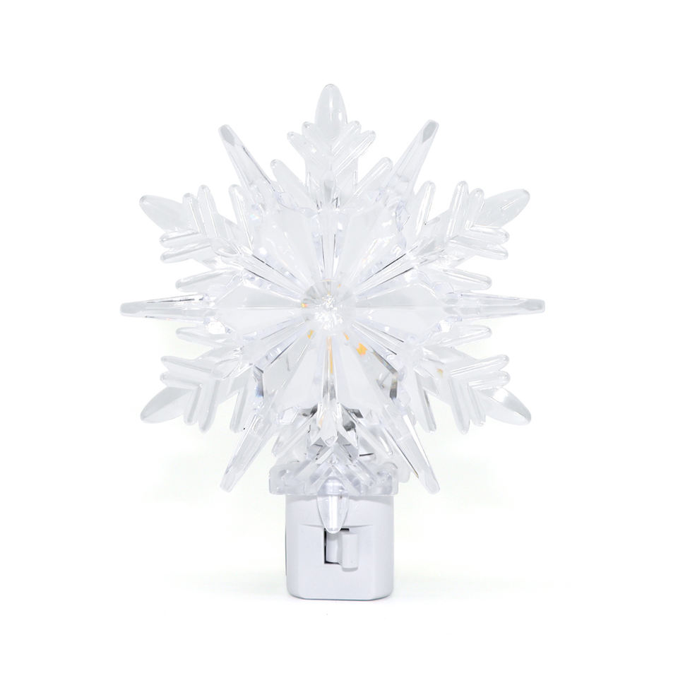 Ice Crystal Texture Christmas Night Light Transparent Glass Body with ...