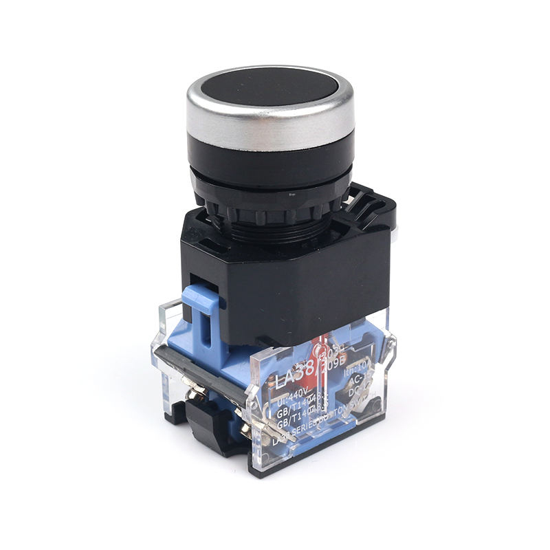 LA38 Series 22mm Black Head Push Button Switch Momentary Contact Max ...