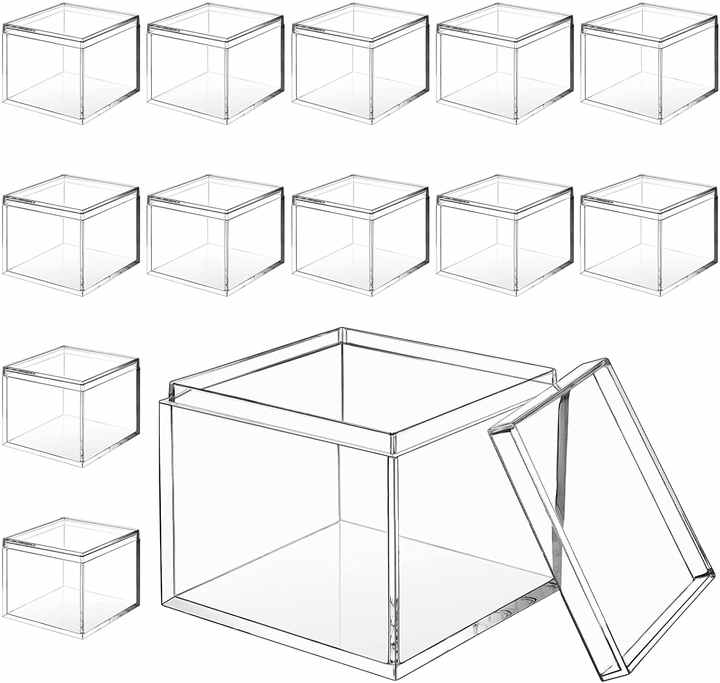 Acrylic Square Box 2.16x2.16x2.16 Inch Clear Party Favor Gift Box Small ...