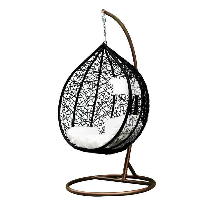 Hanging Chair With Round Frame Rattan Hanging Egg Garden Rattan Swing ...