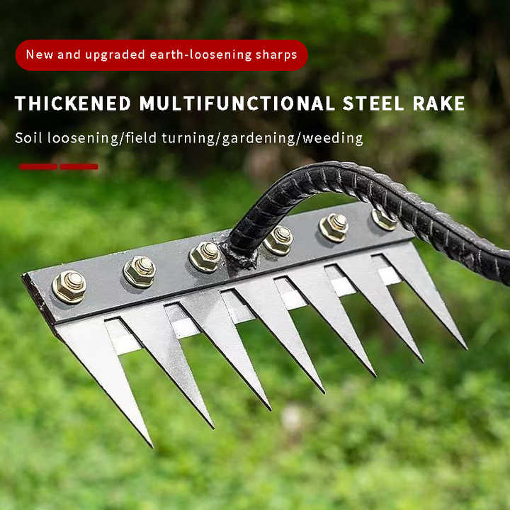 Wholesale 8Tooth Rake Hard Manganese Steel Family Farm Soil Digging ...