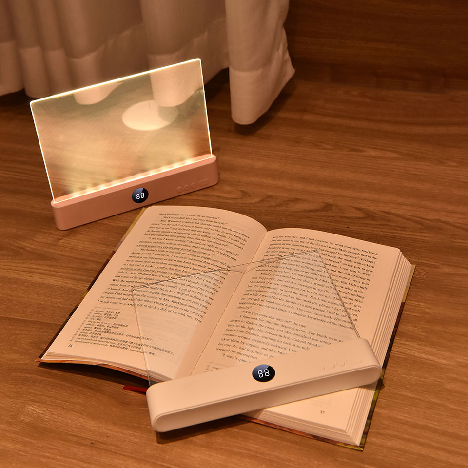 Portable Clear LED Book Light Panel - Ideal Bedside Reading Lamp with ...