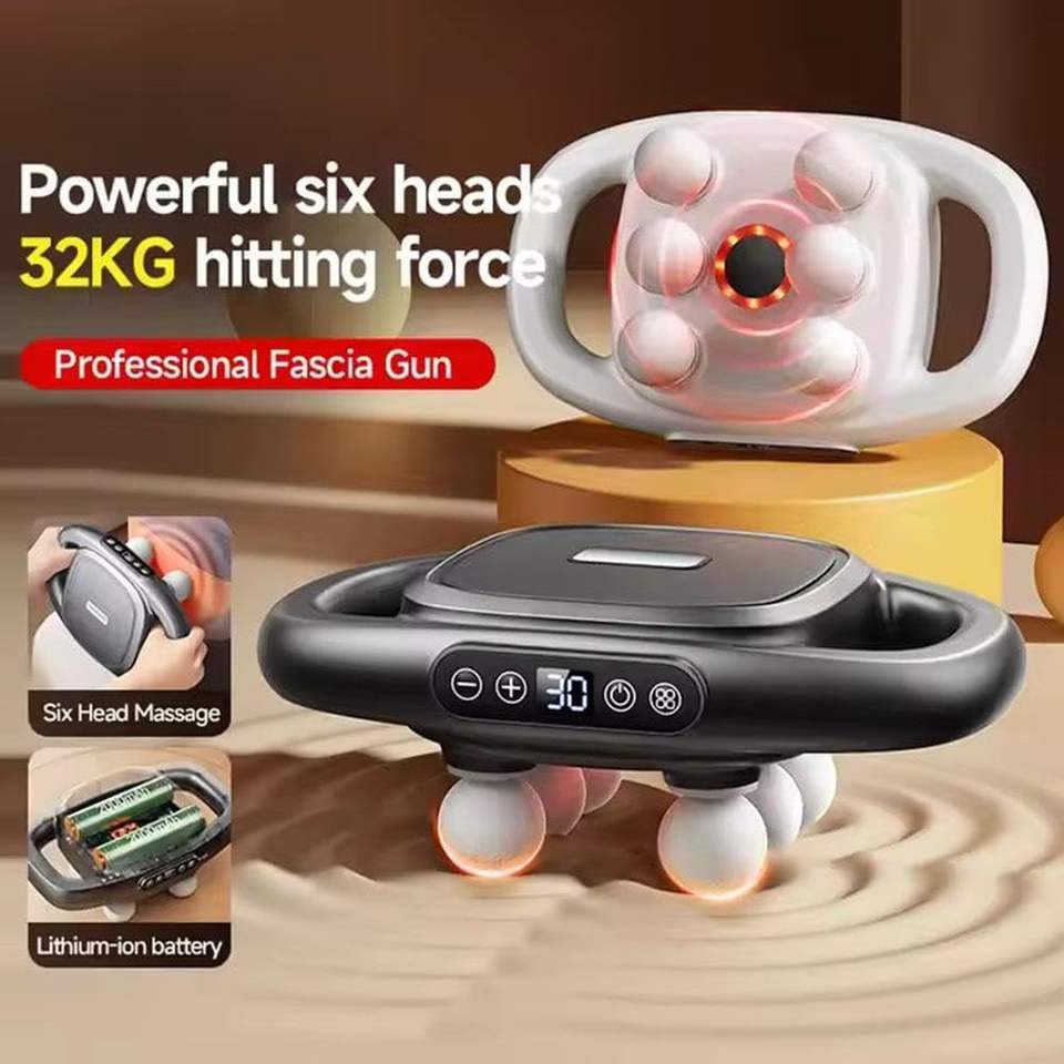 8-head Fascia Gun LCD Display Electric Massage Tool for Back Neck Leg ...
