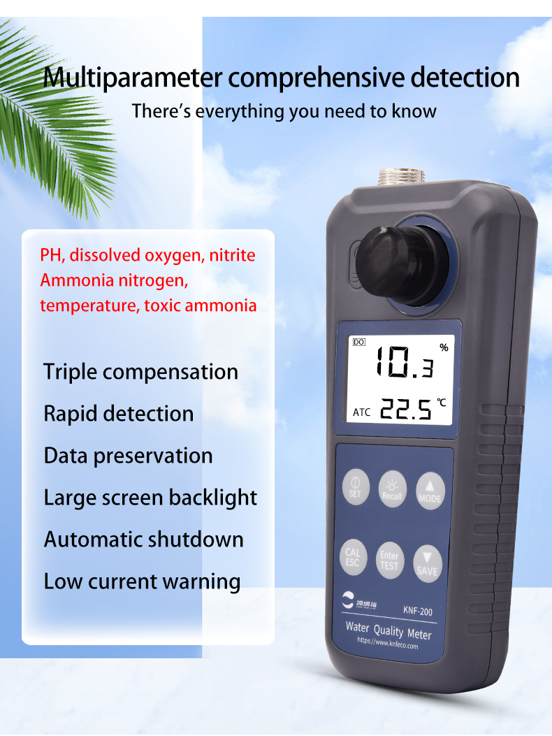 Portable PH Meter Ph Pen - Dissolved Oxygen & Toxic Ammonia Test