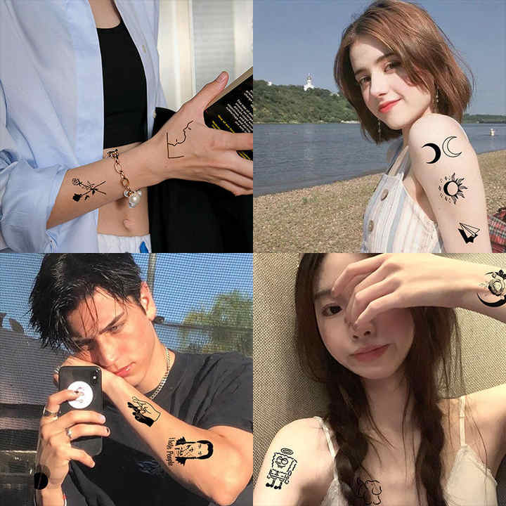 Custom Temporary Tattoo Last 15 Days Dark Blue Genipin Juice Semi ...