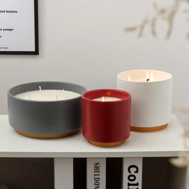 Synwish Custom Empty Ceramic Candle Vessels - Perfect for Christmas