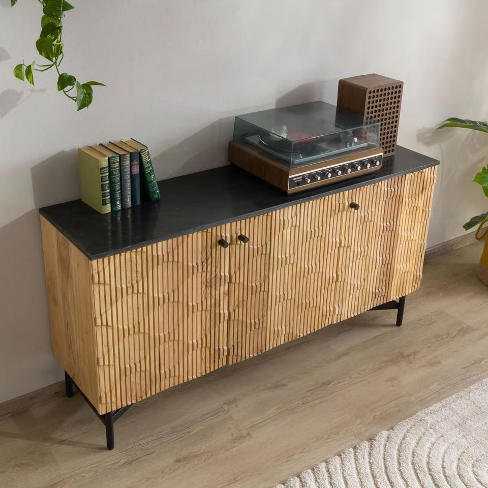 Combohome Solid Wood Acacia Color Sideboard & Console Table Eco ...