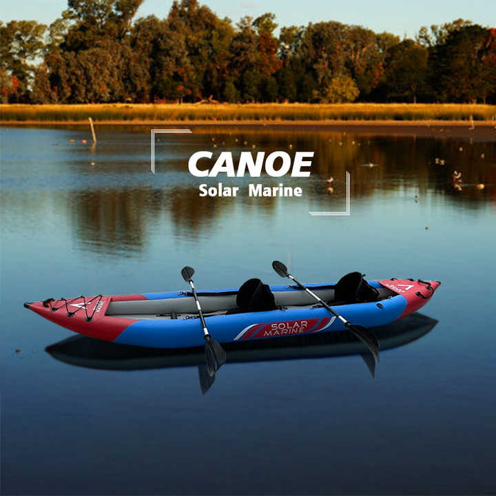 Solar Marine Tandem Inflatable Fishing Kayak, 2 Person, PVC, Includes ...