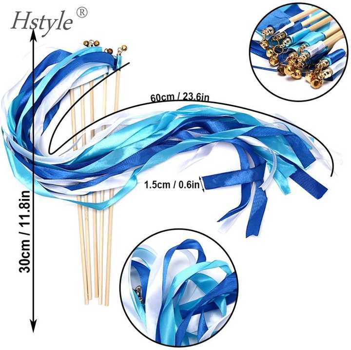 Blue Ribbon Fairy Wands - Perfect for Wedding Best Wishes