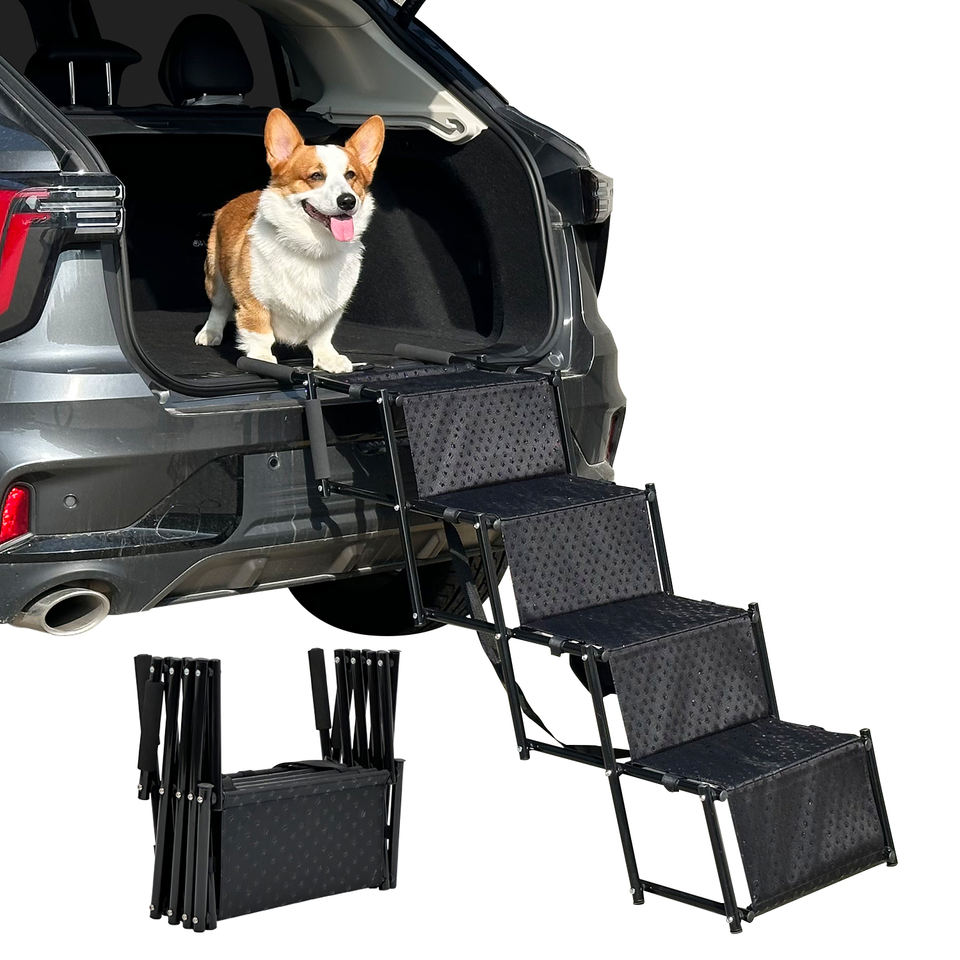 CanboPet High Load-bearing 4 Steps Dog Stairs for Cars Pet Folding Pet ...