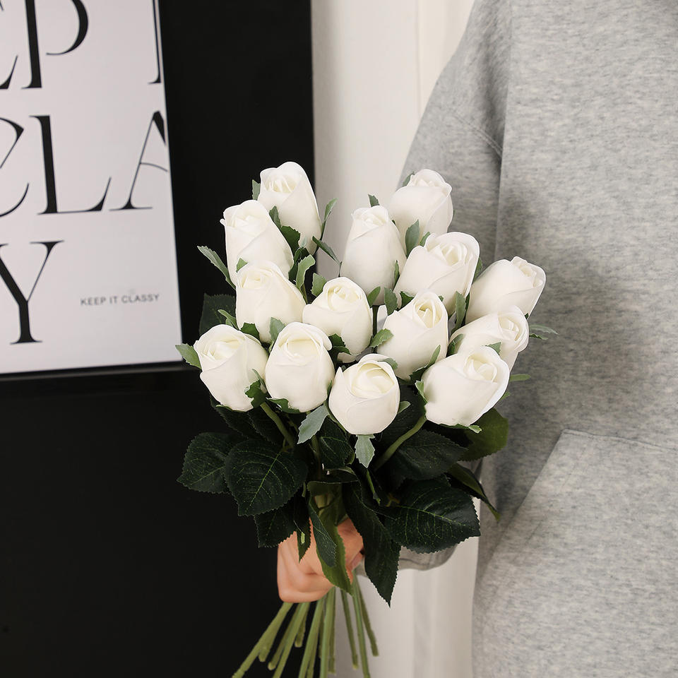 Handmade PU Real Touch Natural Rose Simulation Flower Anti-Bacterial ...