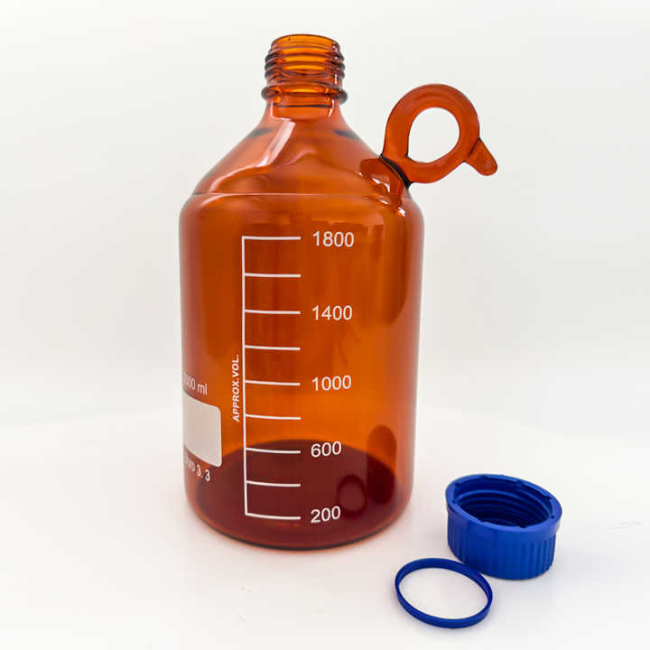 Laboratory Glassware Chemical Round Amber Borosilicate Glass Reagent ...