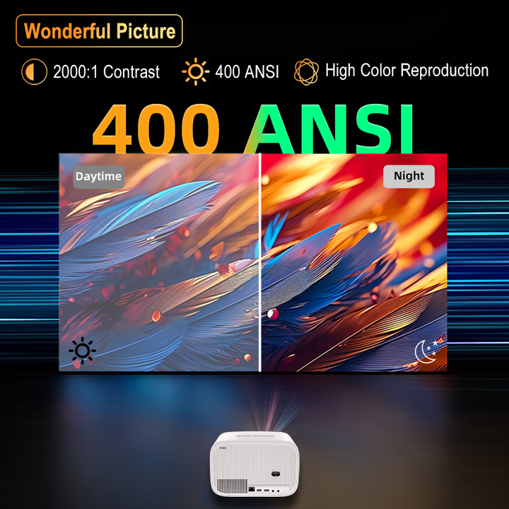 4K Mini Android Portable Projector H5 Pro - Home Theater