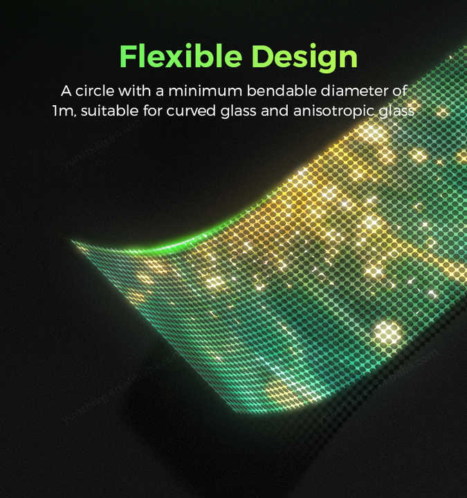Invisible Advertising Flixble LED Crystal Film Screen Transparent LED ...