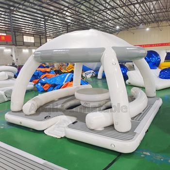 Beach Bar Bana Commercial Inflatable Floating Dock Platform with Tent ...