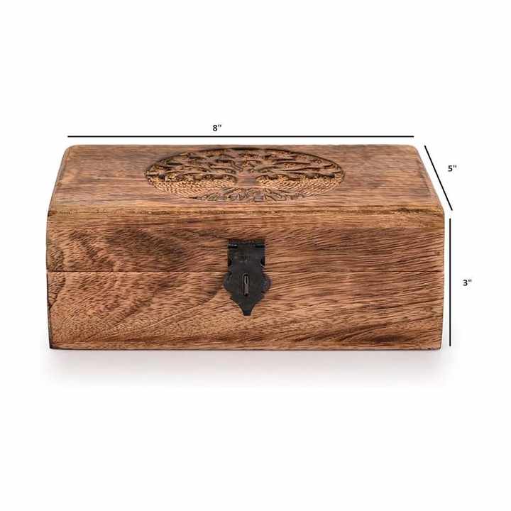 Handmade Wood Tree of Life Engraving Beautifully Keepsake Box Jewelry ...