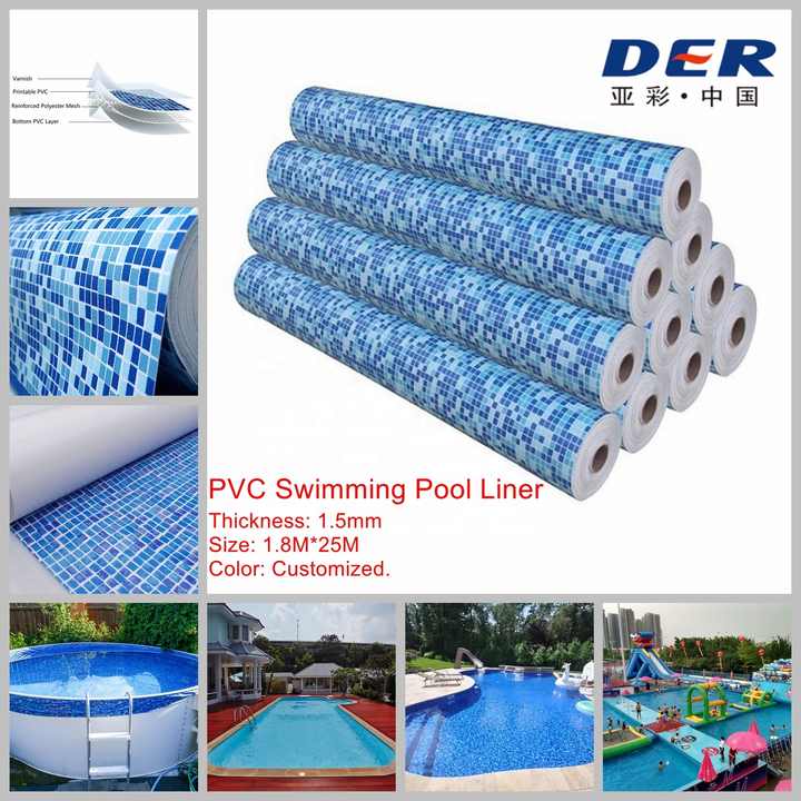 Custom Liner Piscine Ground PVC Vinyl Round Oval Swimming Pool Liner ...