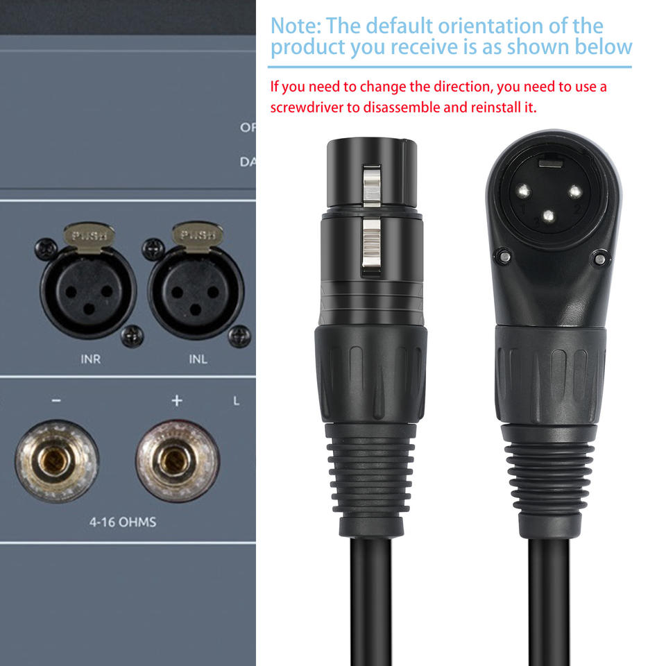 Dual Shielded Nickel-Plated 90-Degree Right Angle XLR 3PIN Male to ...