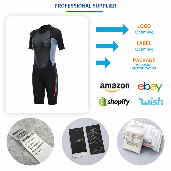 Custom Logo Women Back Zipper One Piece Shorty Wetsuits Suit Sunscreen ...