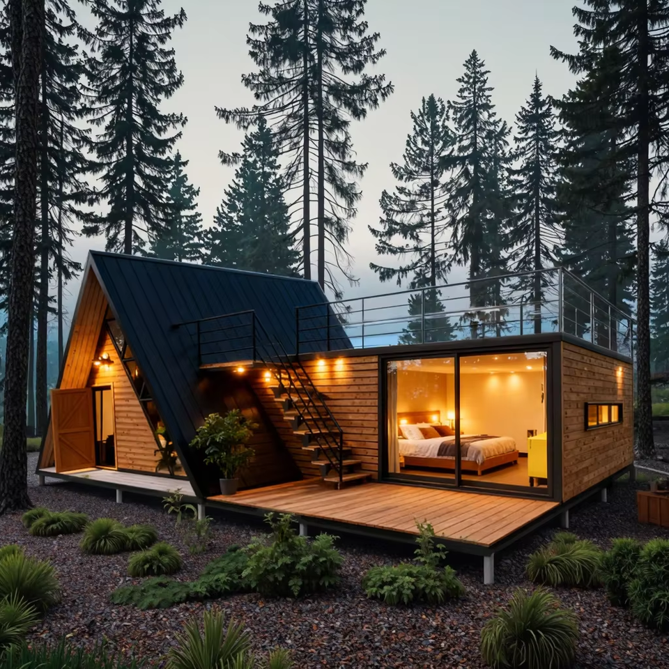 Triangle Shape Tiny House Kit - Prefabricated a Frame Structure for ...
