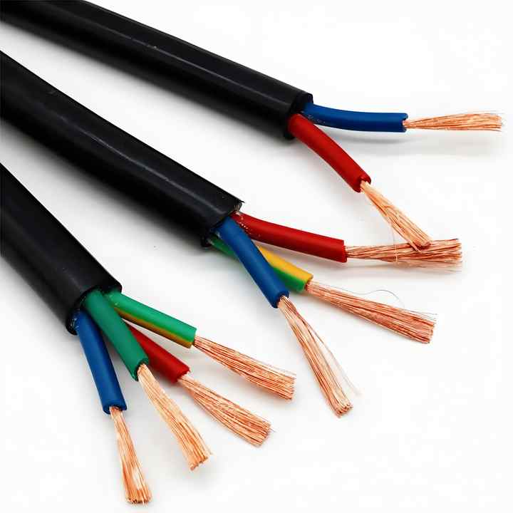 VDE Stranded Electric Wire Power Cable 2*1mm² with Rubber Sheath H05RN ...